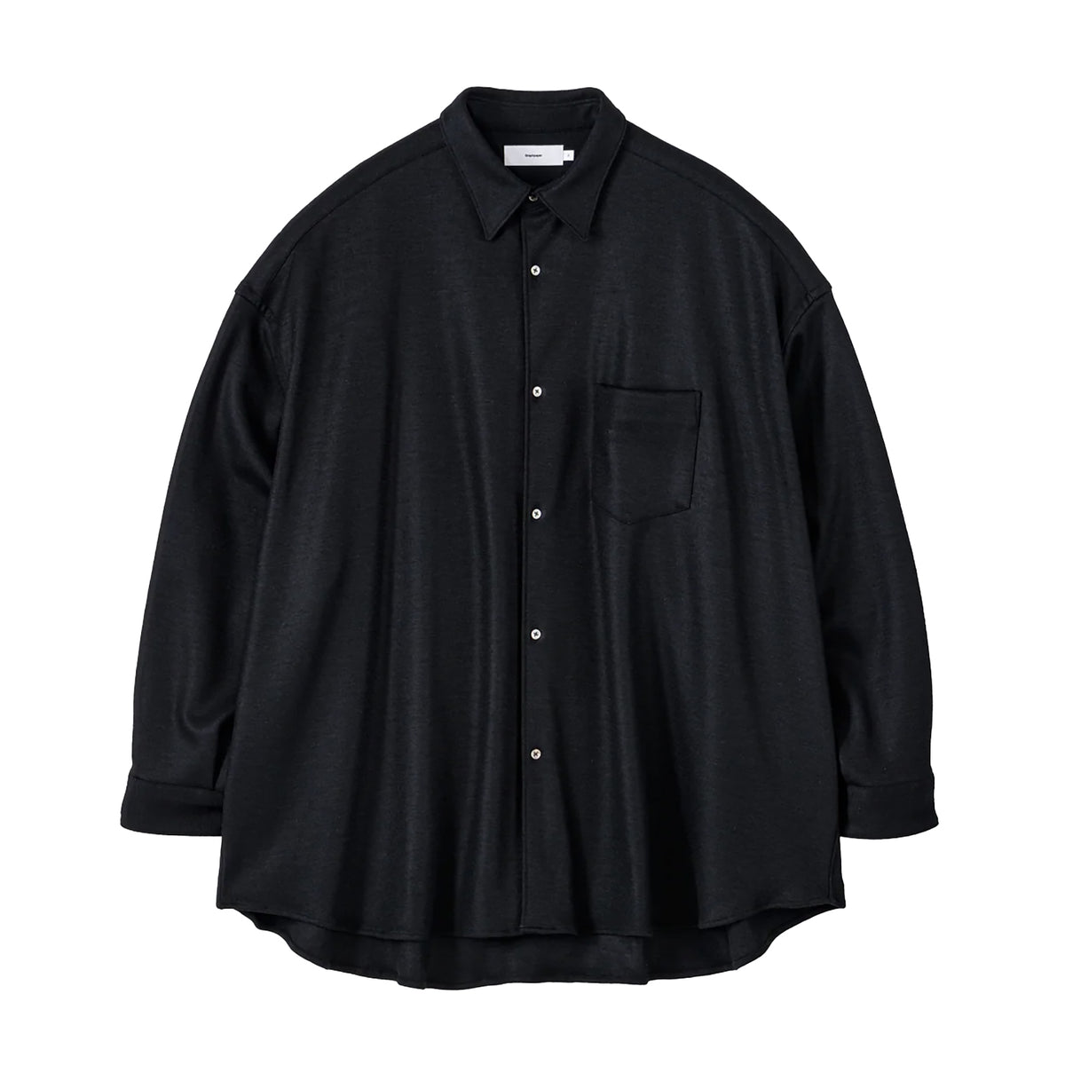 WOOL SMOOTH FLANNEL OVERSIZED REGULAR COLLAR SHIRT – OBLIGE